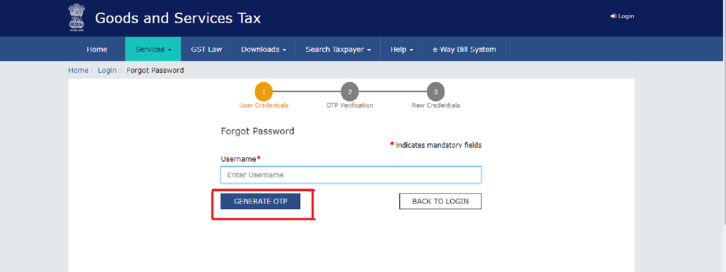 how to change GST user name and password - Solve Tax Problem