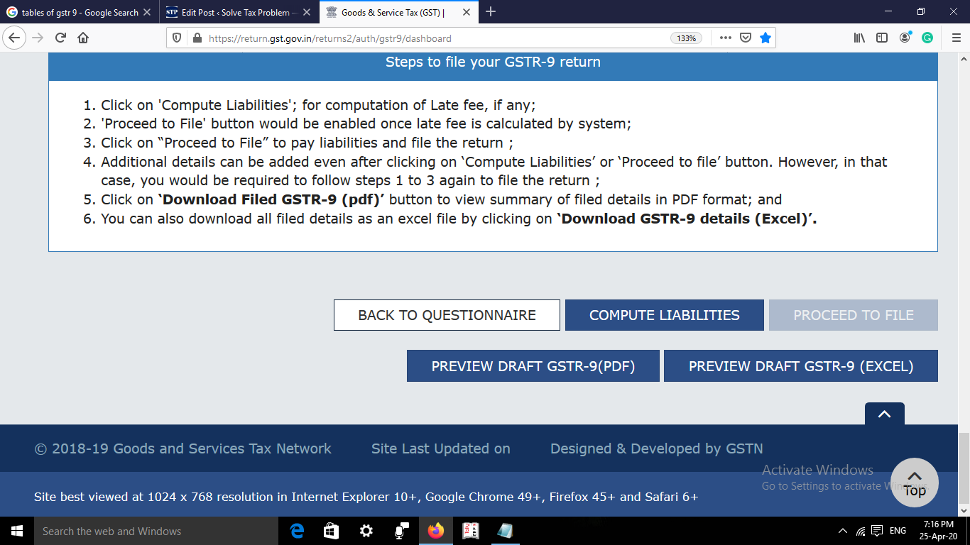 How To File GSTR 9 online For FY 2018-19 (Part 1)